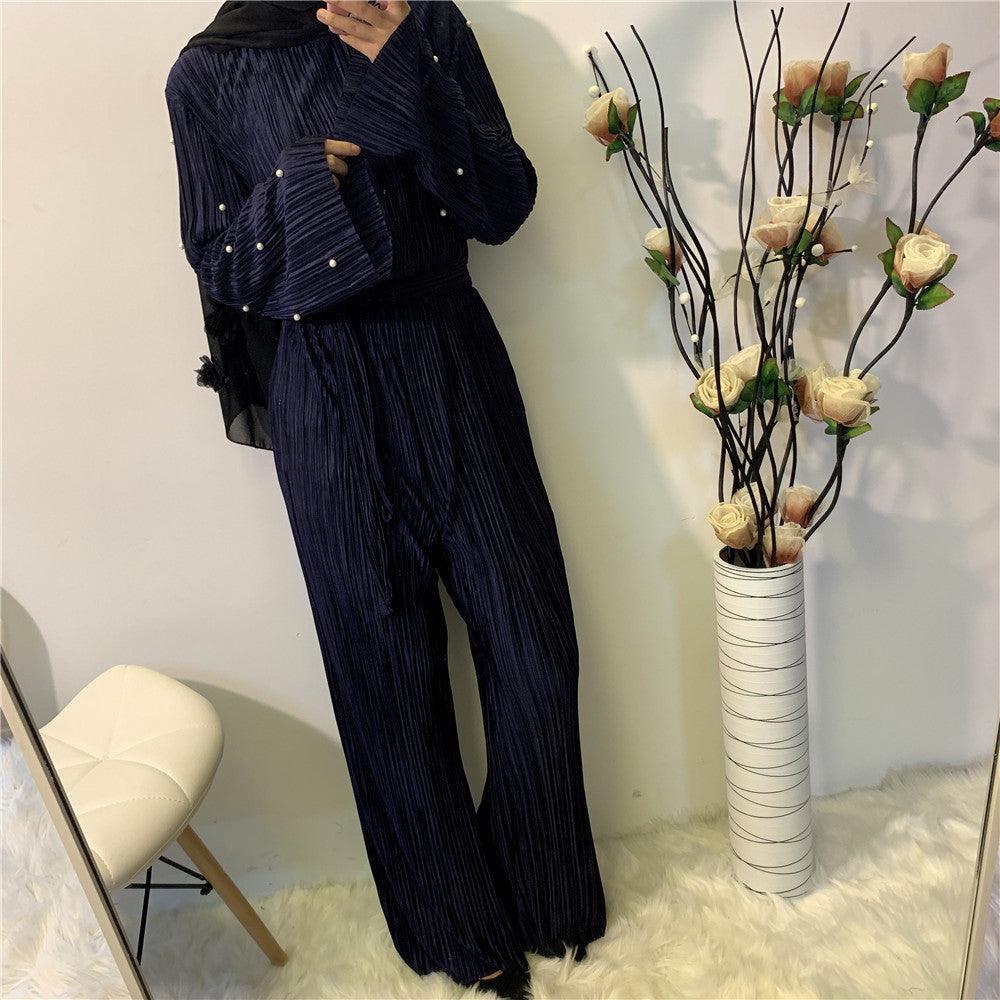 1635#Dubai Abayas Long Wide Leg Jumpsuit Muslim Hijab Dress - CHAOMENG ...