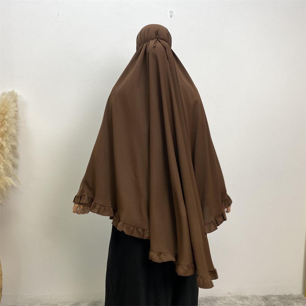 2338# 2025 Fashion ElD One Layer Niqab Hijab Ruffle Women Khimar Muslim ...