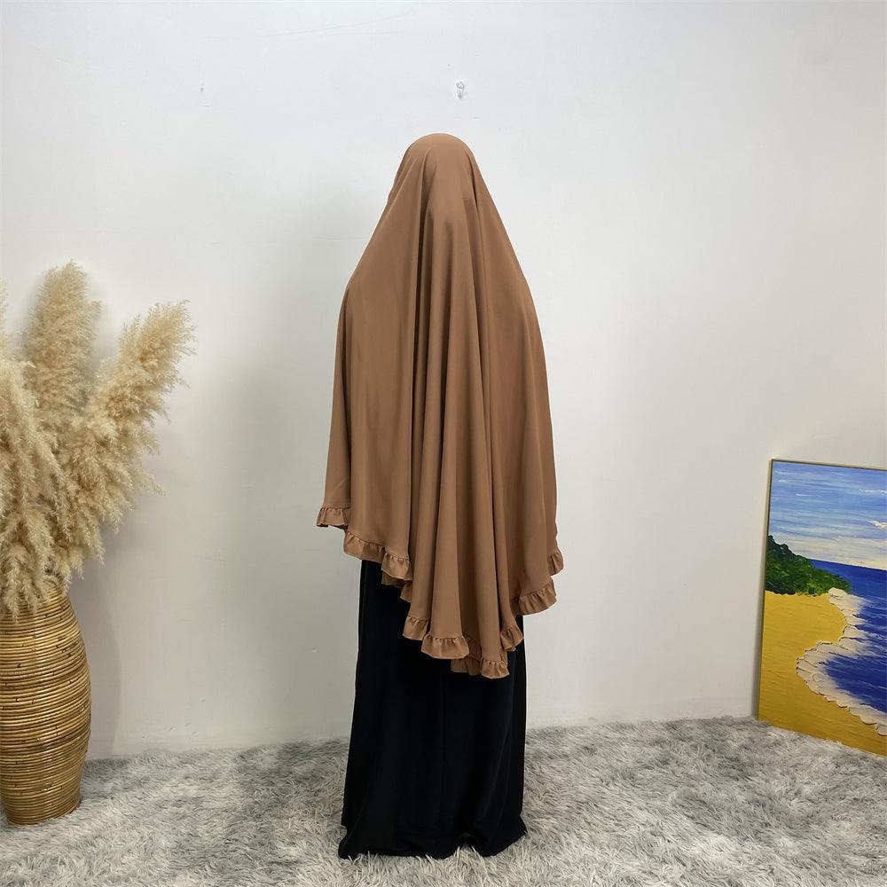 2338# 2025 Fashion ElD One Layer Niqab Hijab Ruffle Women Khimar Muslim ...
